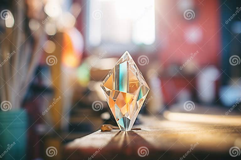 Light Refracted through a Crystal Showing Lensing Stock Image - Image ...