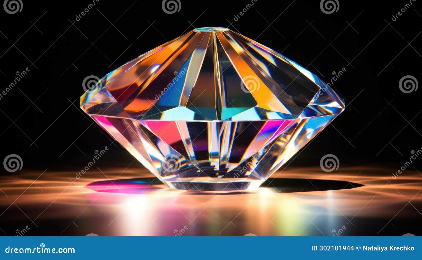 Light Refracted in the Edges of a Crystal Glass on Black Background ...