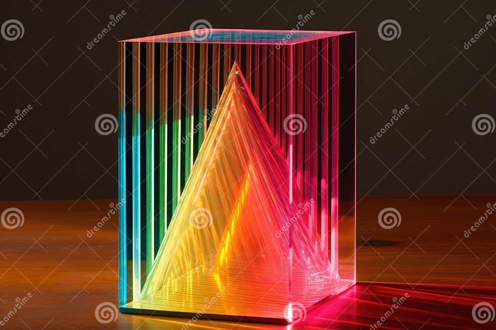 Light Refracting through a Glass Object Creating a Rainbow Spectrum ...