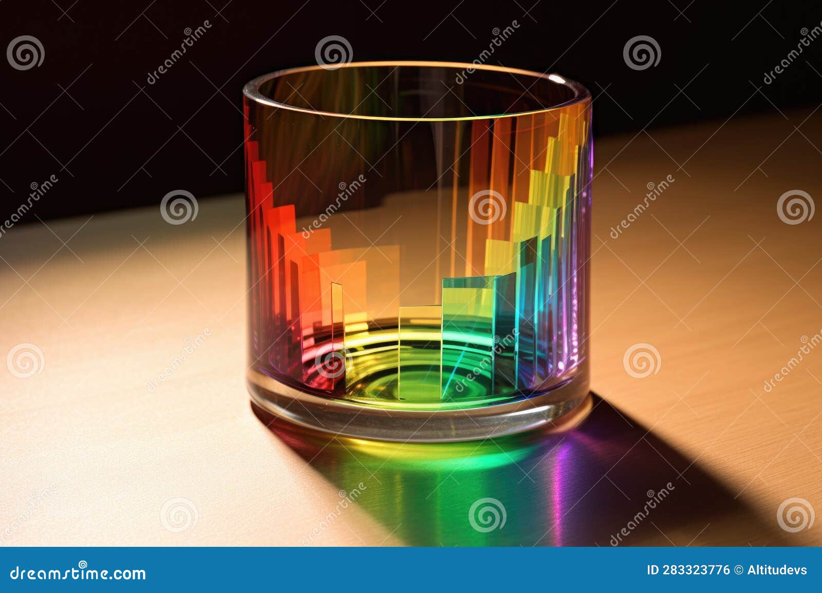 Light Refracting through a Glass Object Creating a Rainbow Spectrum ...