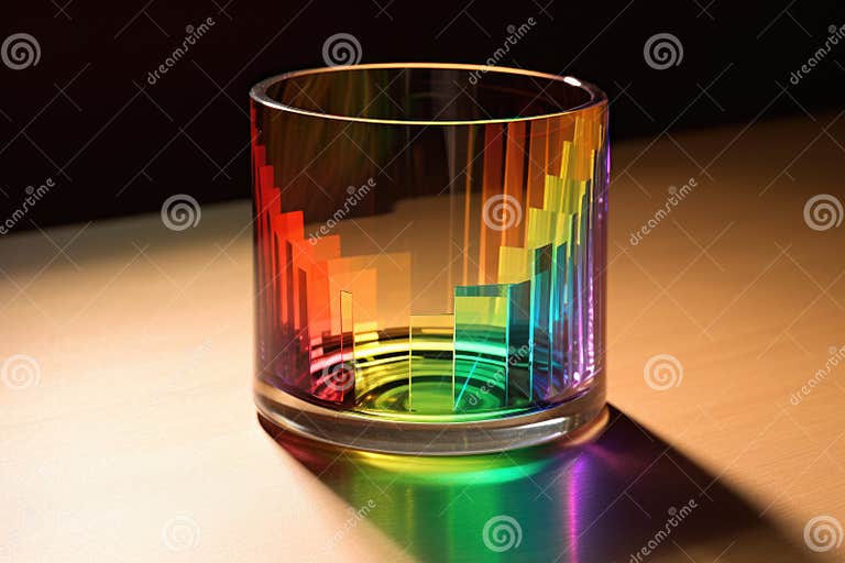 Light Refracting through a Glass Object Creating a Rainbow Spectrum ...