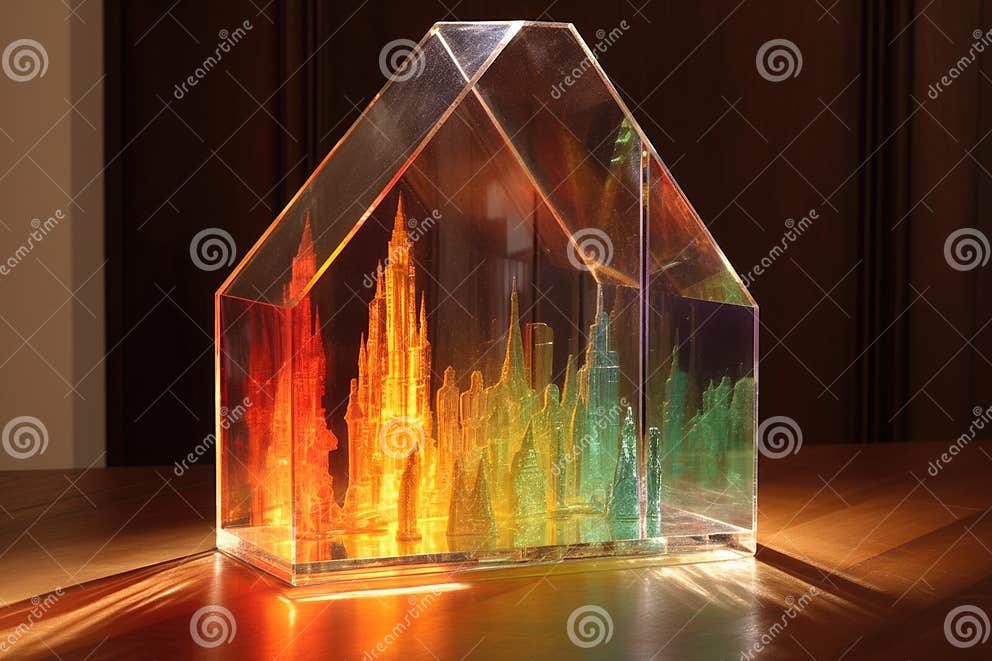 Light Refracting through Glass Sculpture Stock Illustration ...