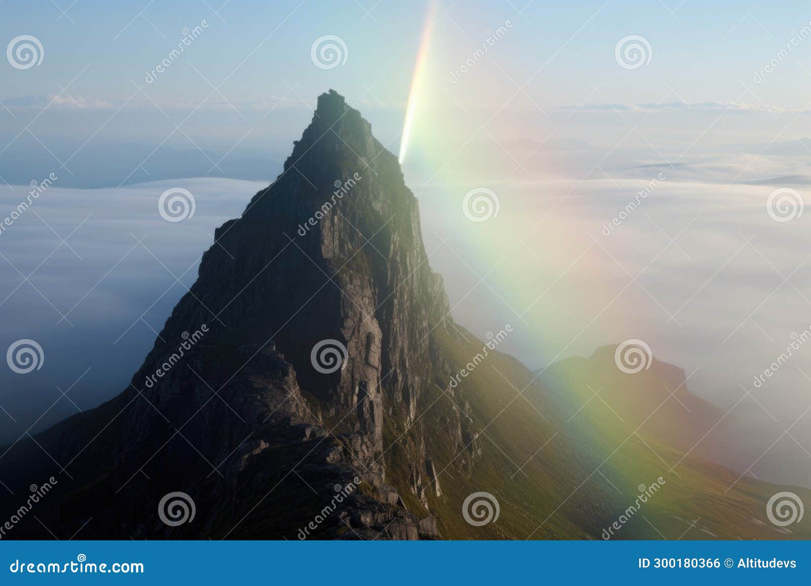 Light Refraction Creating a Brocken Spectre on a Mountain Peak Stock ...