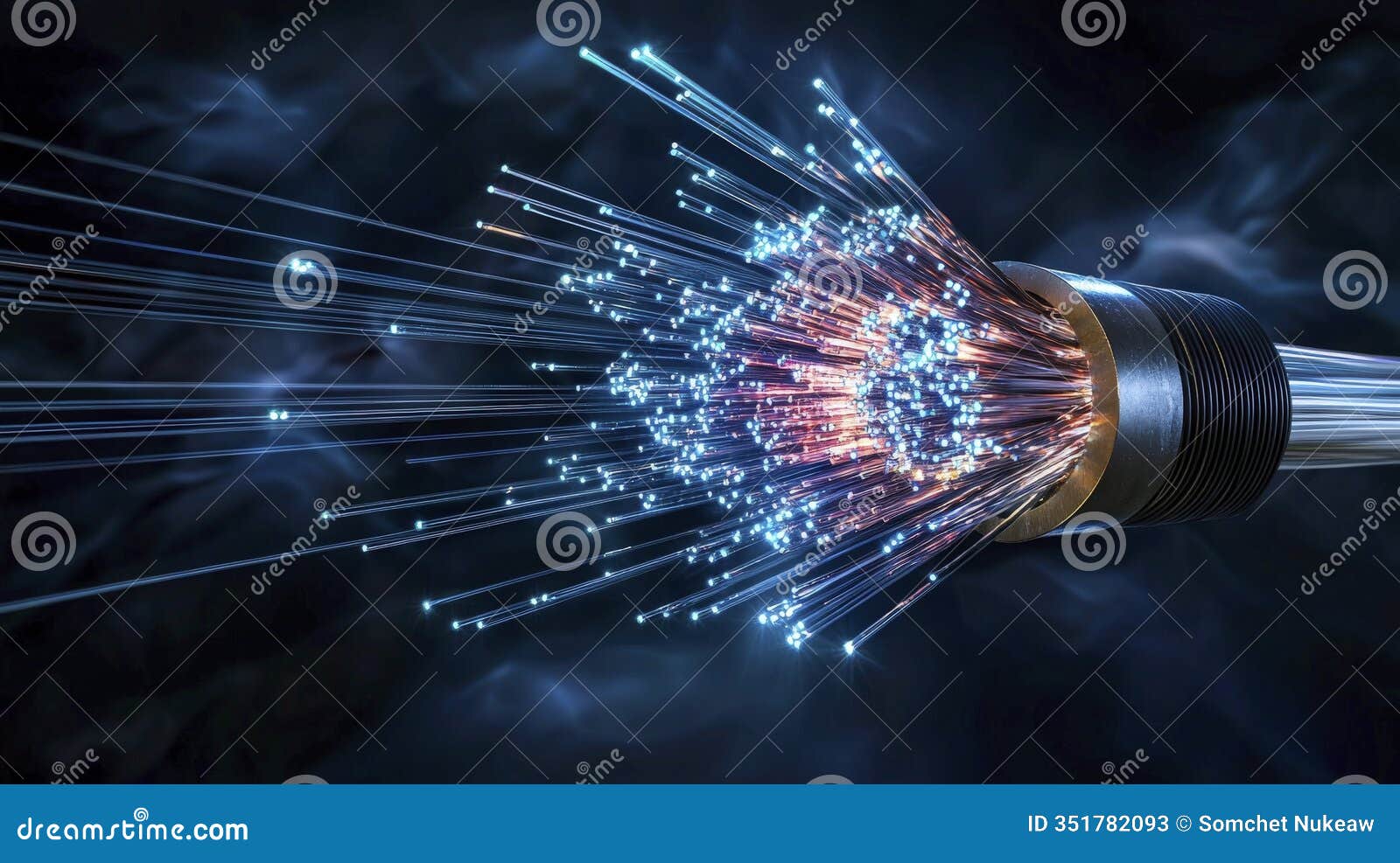 Light Refraction Visualization in Fiber Optic Technology Digital Art ...