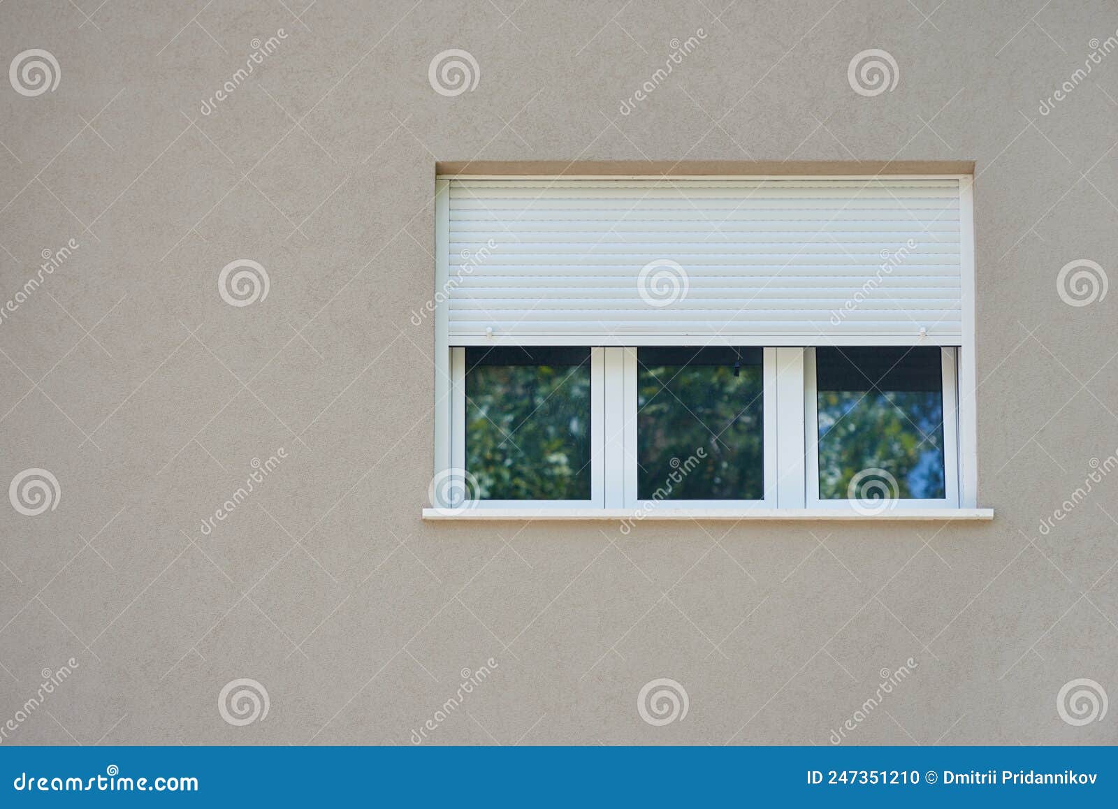 Light Roller Shutter Curtains on a White Window Stock Photo - Image of ...