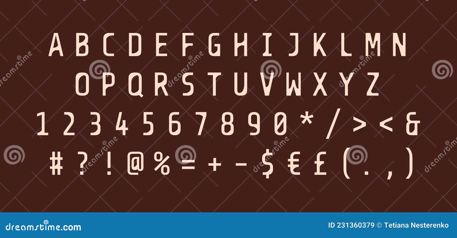 Light Rounded Alphabet Set for Dark Theme. Vector Decorative Typography ...