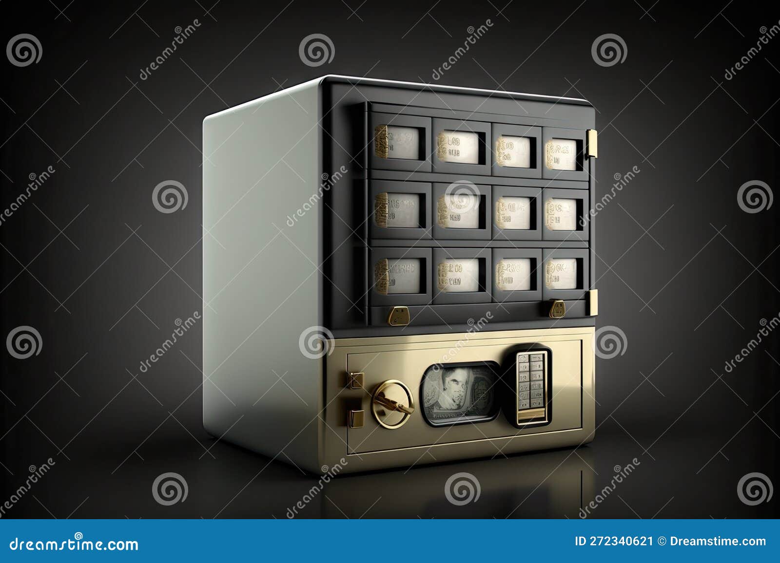 Light Safe Deposit Box for Saving Boxes with Money Stock Illustration ...