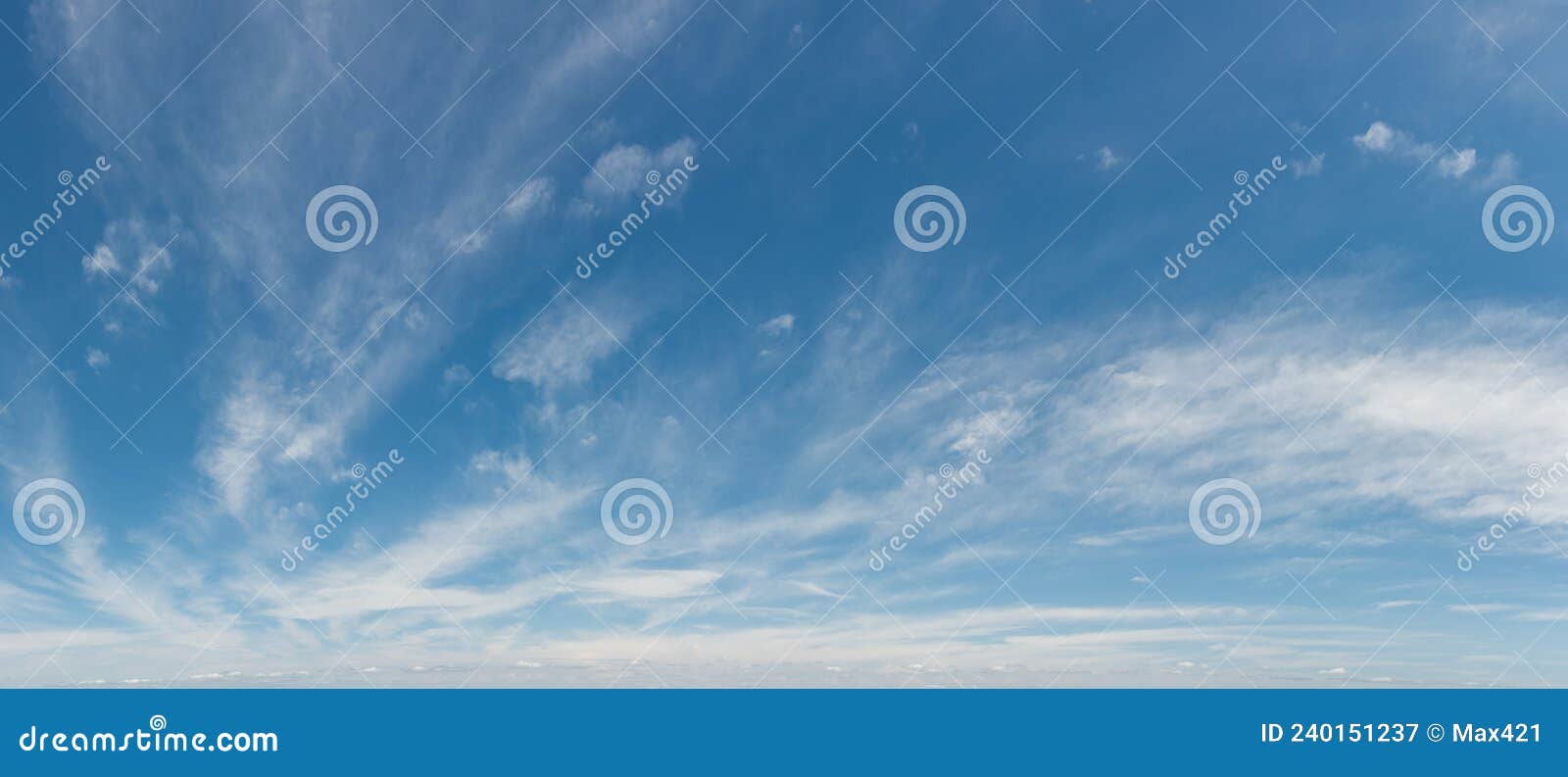 Light Scattered Cloud Formations, Panorama Format Stock Image - Image ...