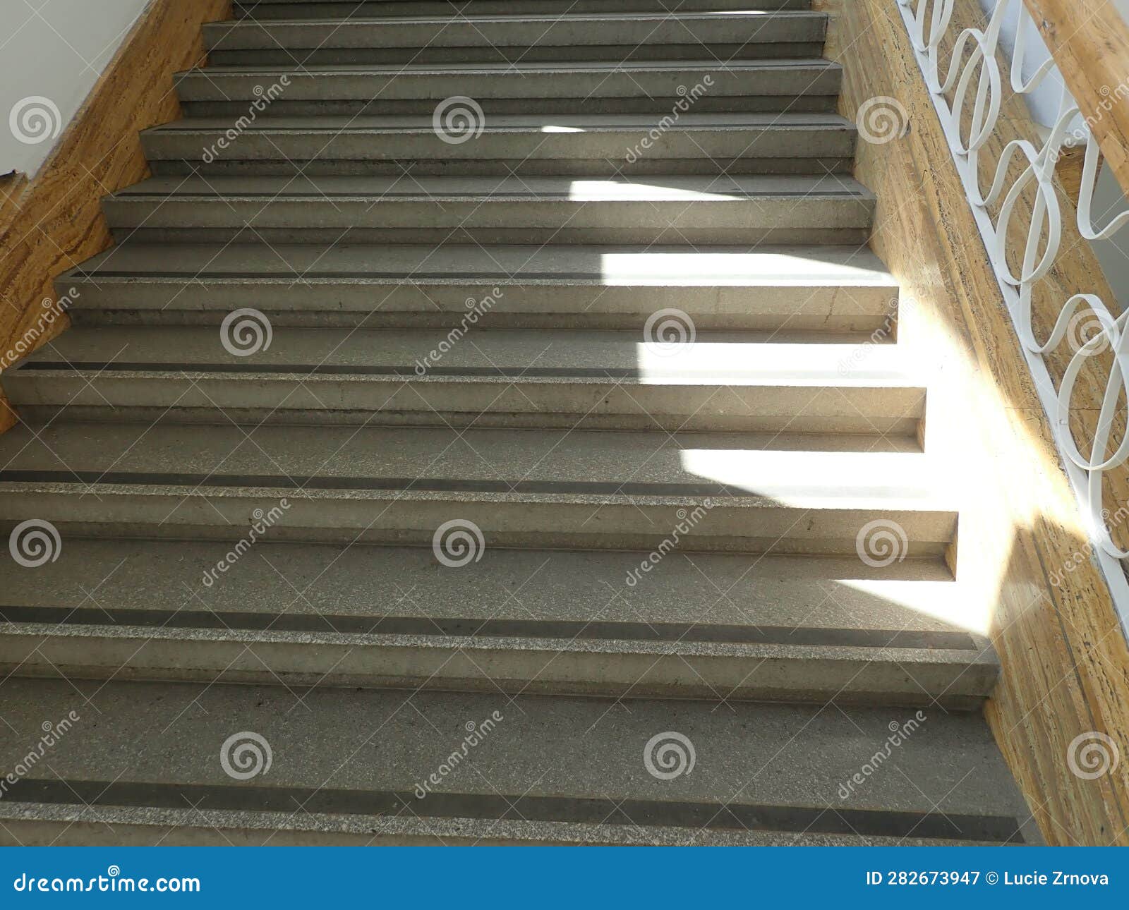 Light and Shade on an Interior Staircase Stock Image - Image of white ...