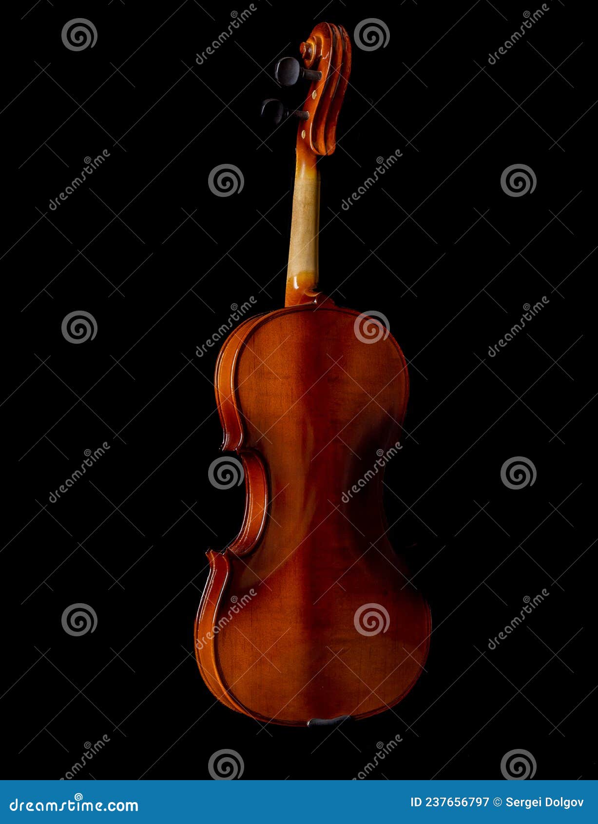 Light and Shadow on the Back of the Violin Isolated on a Black ...