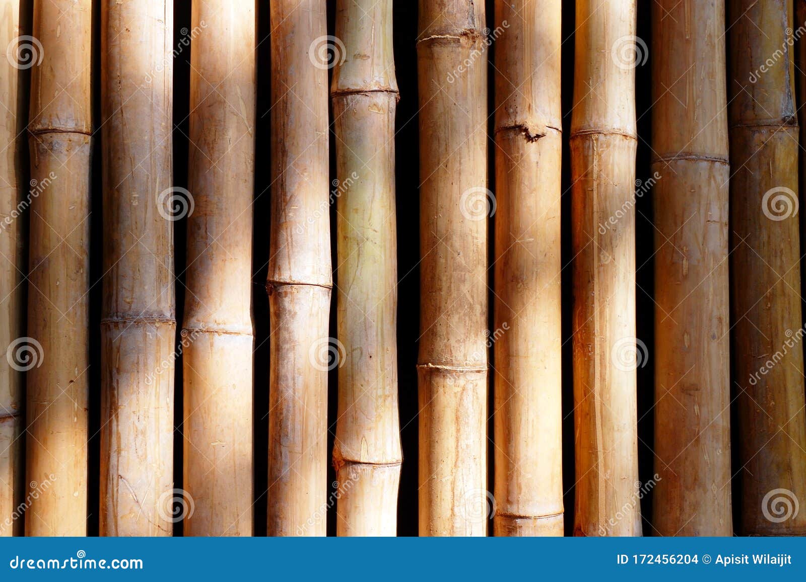 Light and Shadow on Bamboo Wood Pattern for Background. Stock Photo ...