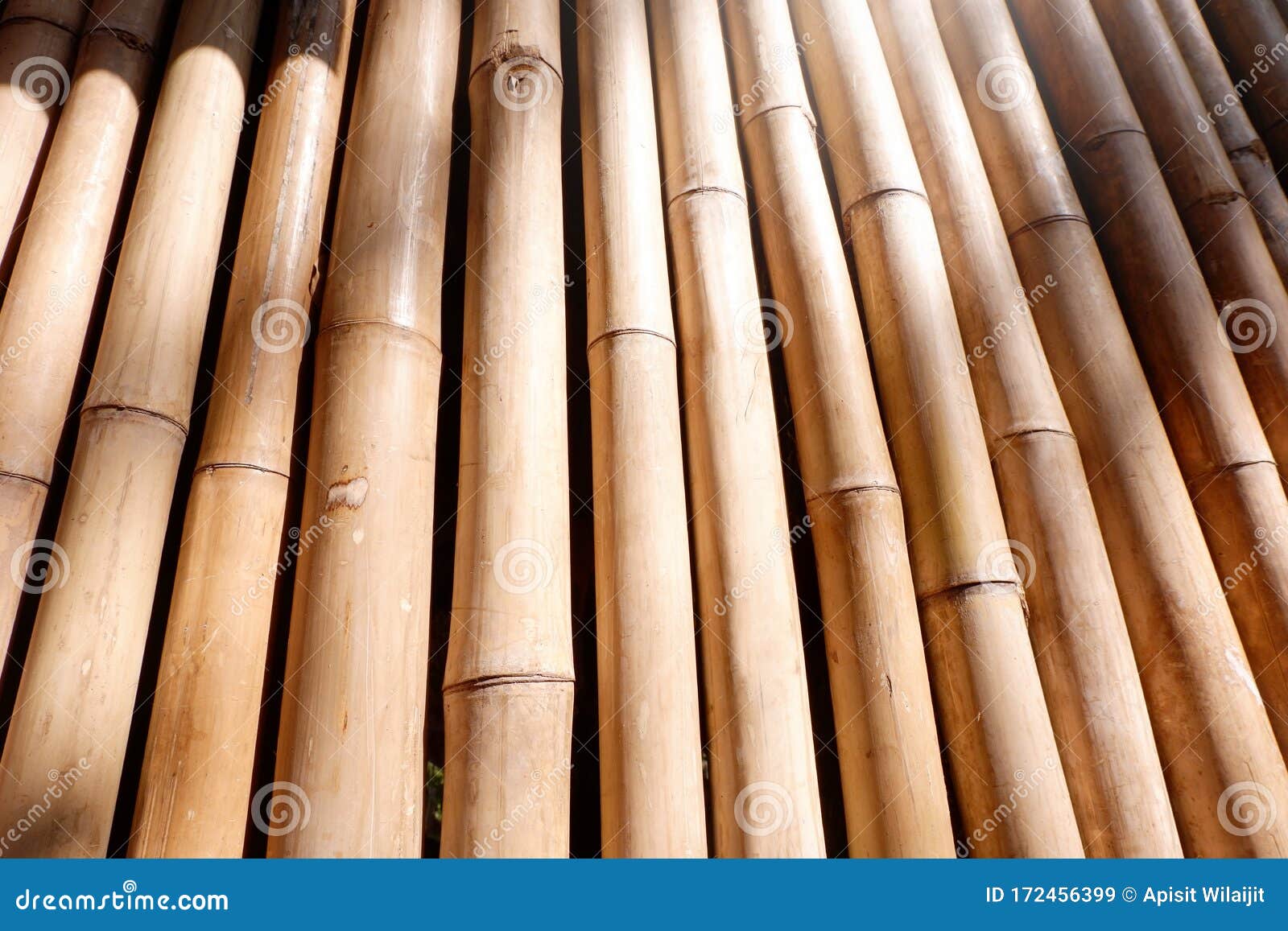 Light and Shadow on Bamboo Wood Pattern for Background. Stock Image ...