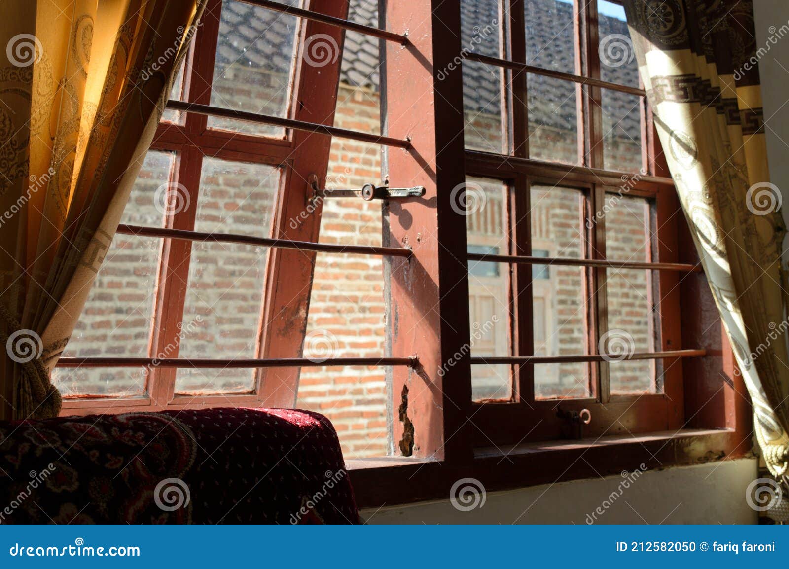 Light and Shadow, Classic Red Windows Stock Photo - Image of home ...