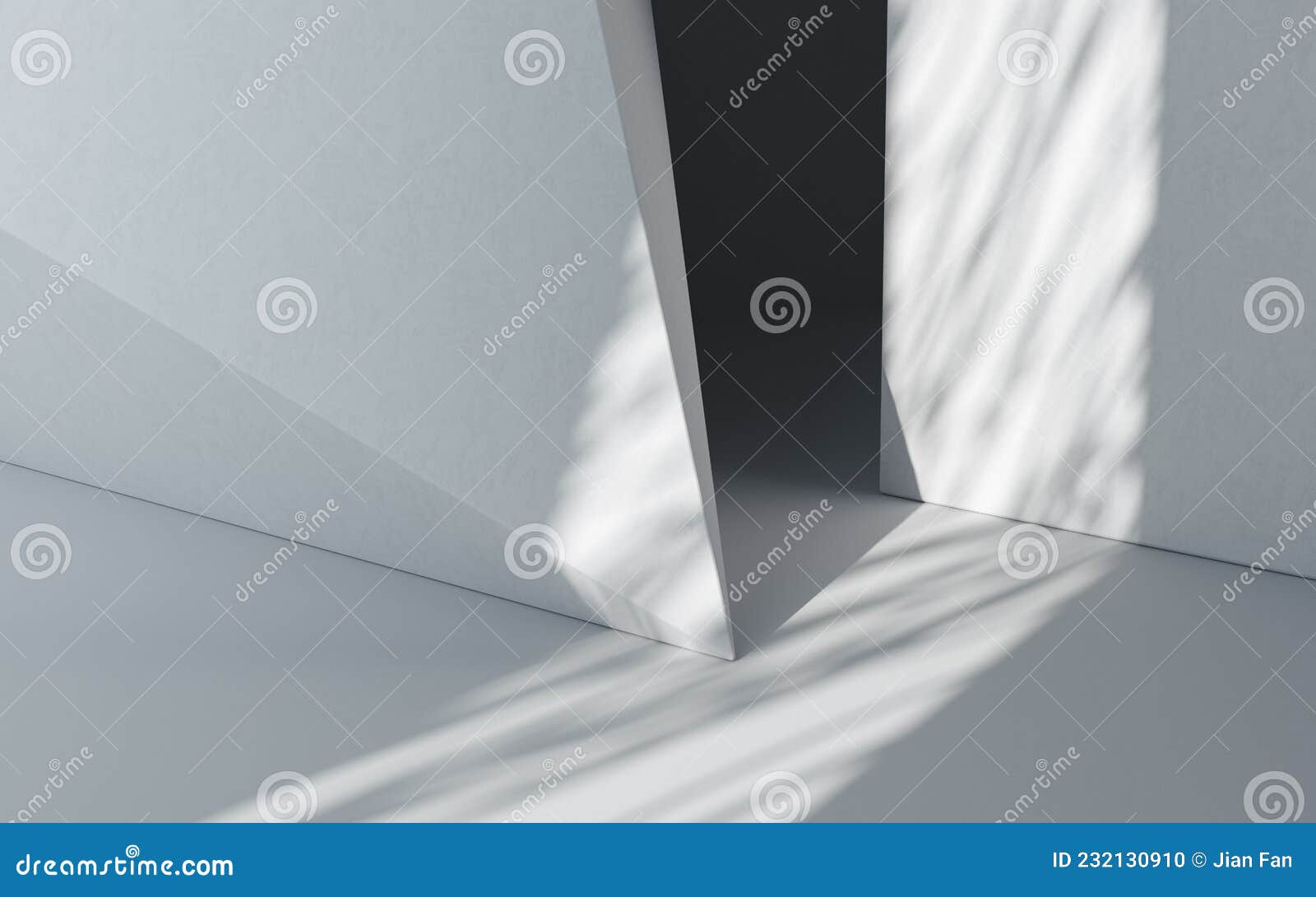 Light and Shadow in an Empty Room, 3d Rendering Stock Illustration ...