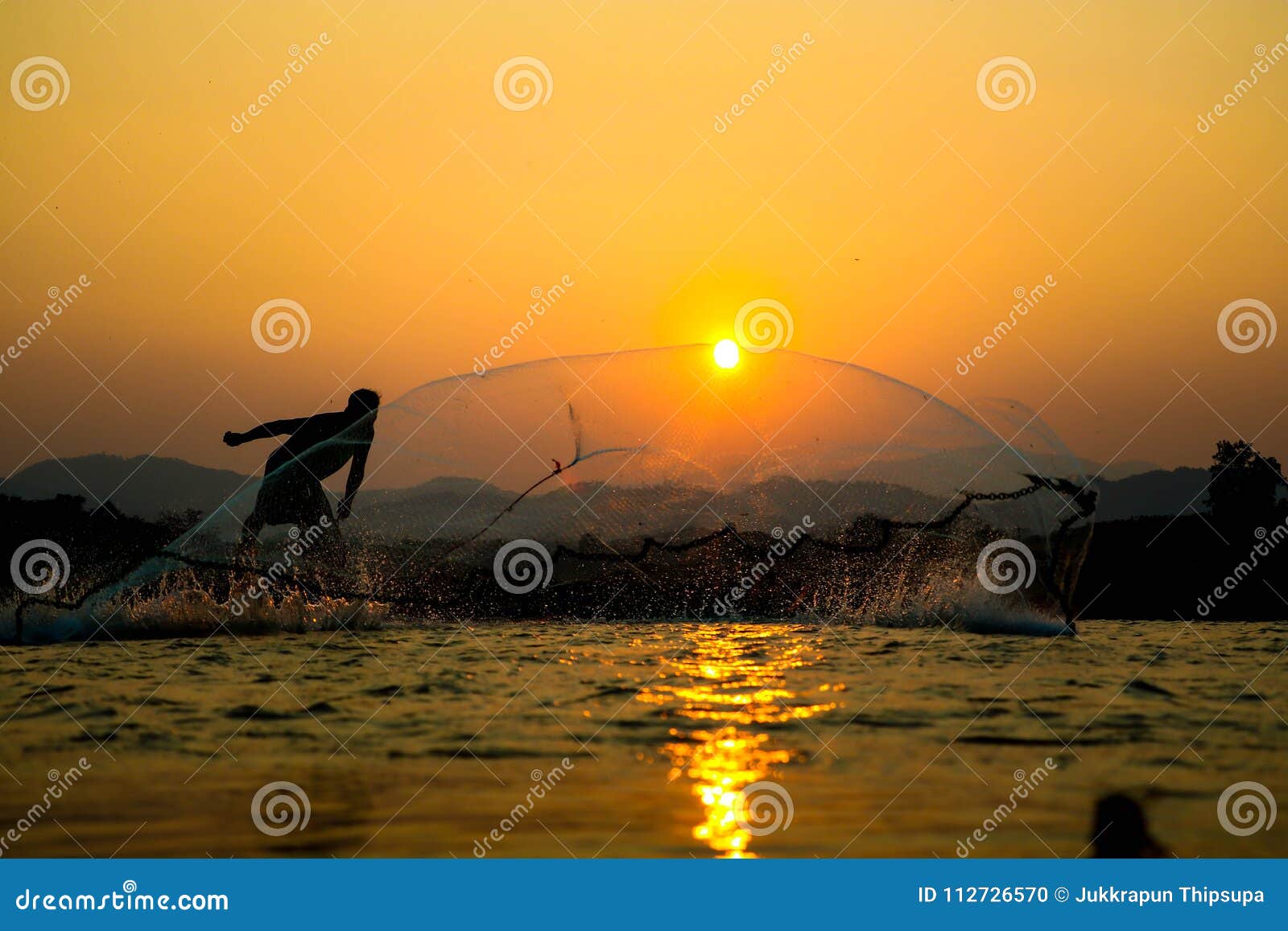 Light and Shadow Fishermen. Stock Photo - Image of morning, reflect ...