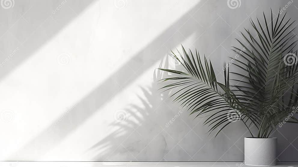 Light and Shadow on Light Gray Wall. Generative AI Stock Illustration ...