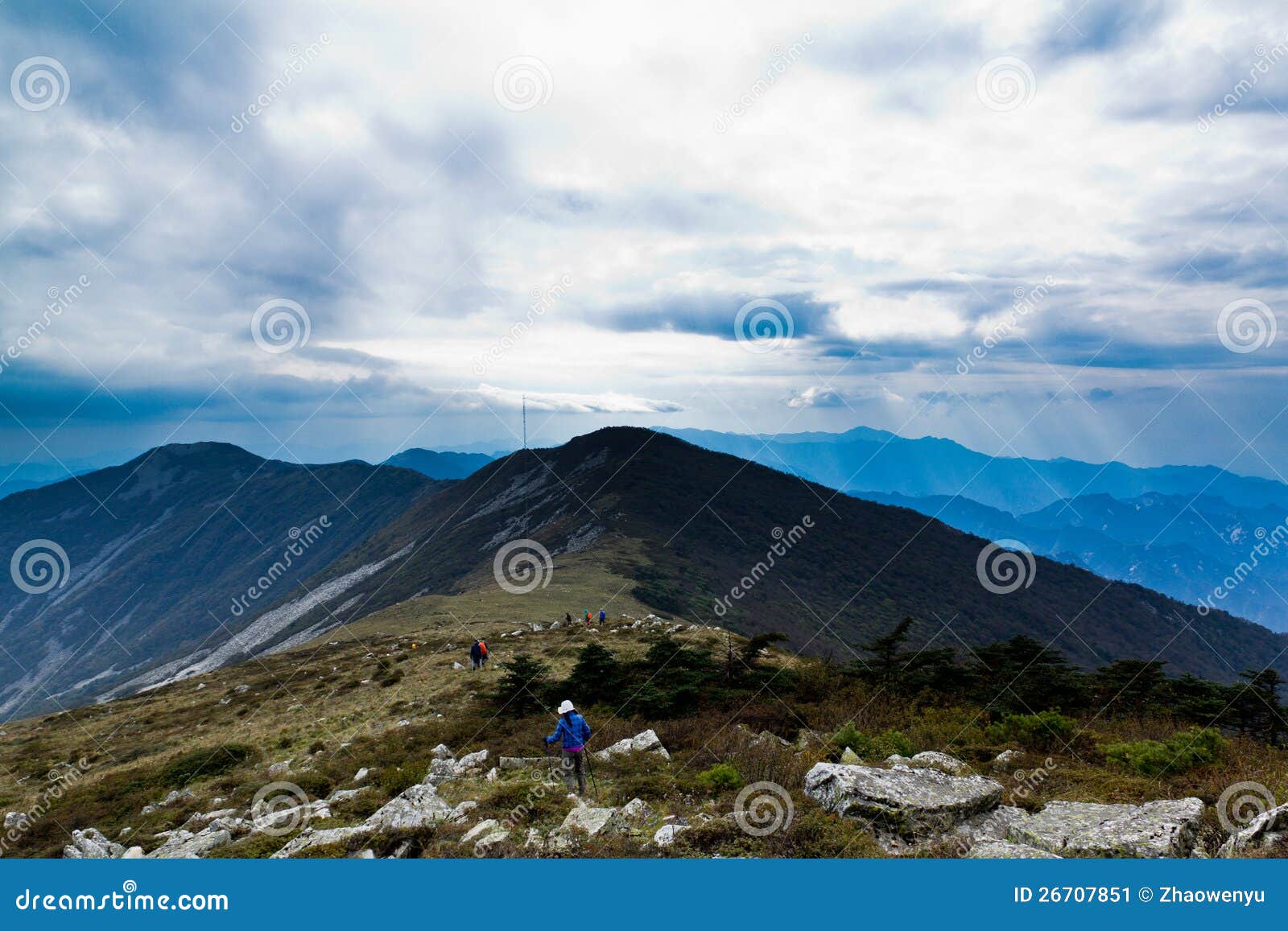 The Light and Shadow on High Mountain Stock Image - Image of blue ...