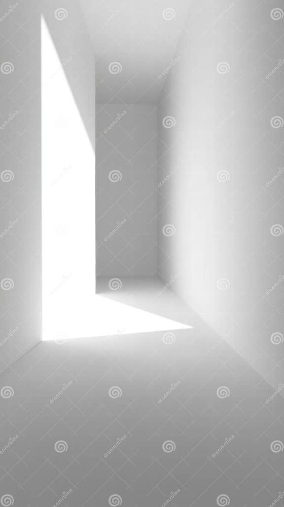 Light and Shadow in a Minimalist White Room Stock Photo - Image of ...
