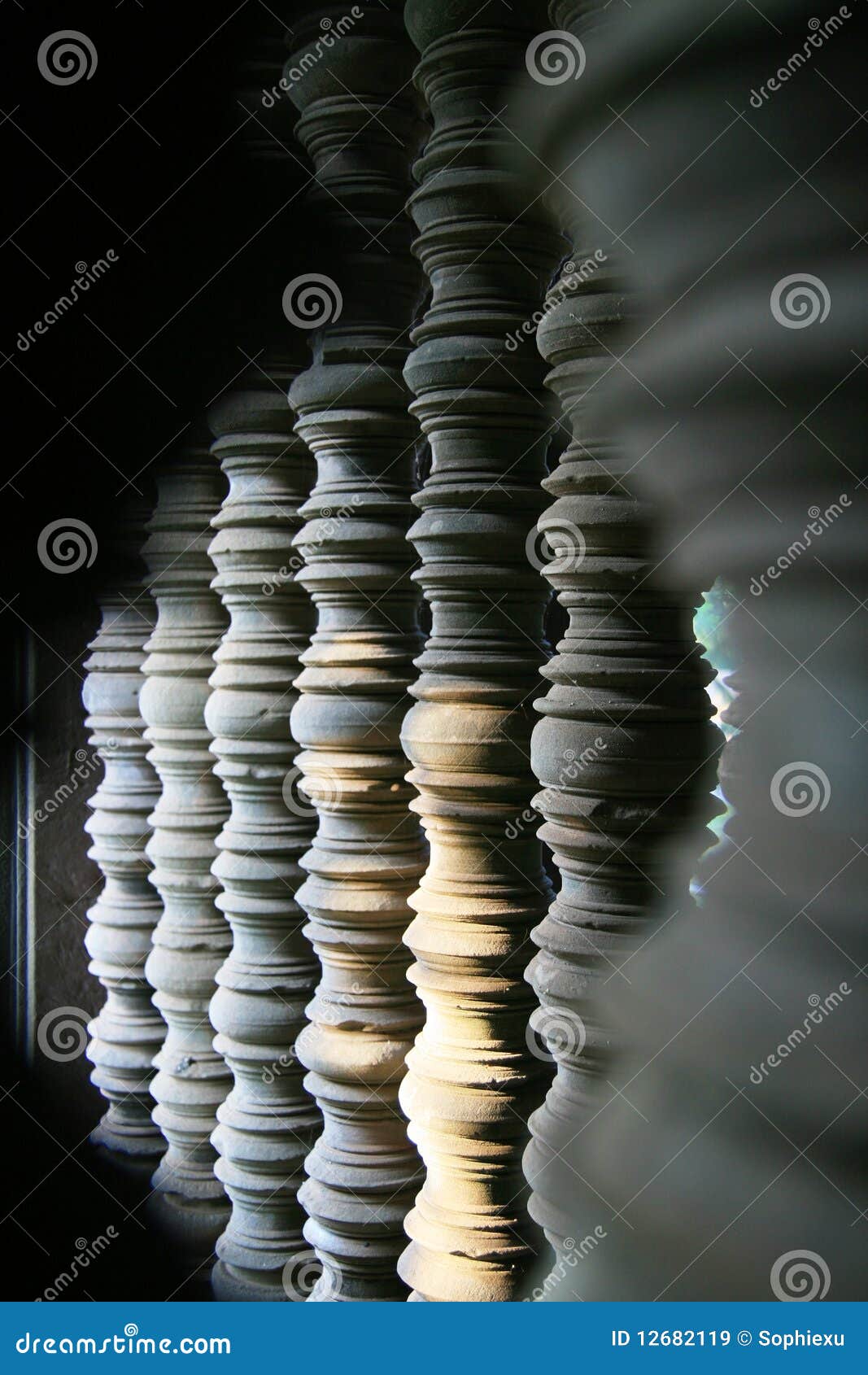 Light and Shadow Out of Carved Stone Pillar Stock Image - Image of ...