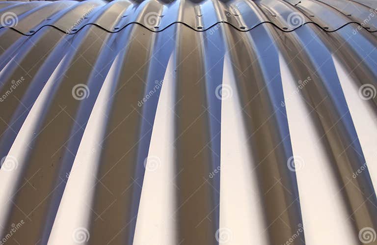 Light and Shadow Pattern on Corrugated Metal Sheet Coverage Stock Image ...