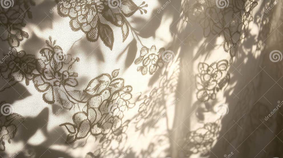 The Light and Shadow Pattern of a Lace Curtain Casting Intricate ...
