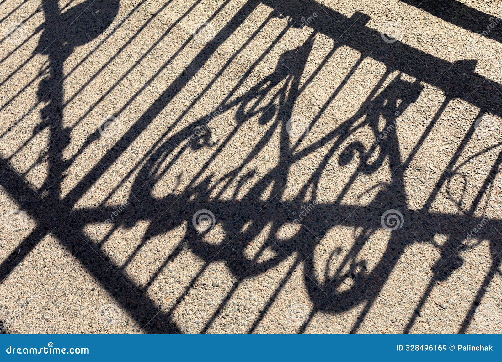 Light and Shadow. Shadow of Railing on the Pavement Stock Image - Image ...