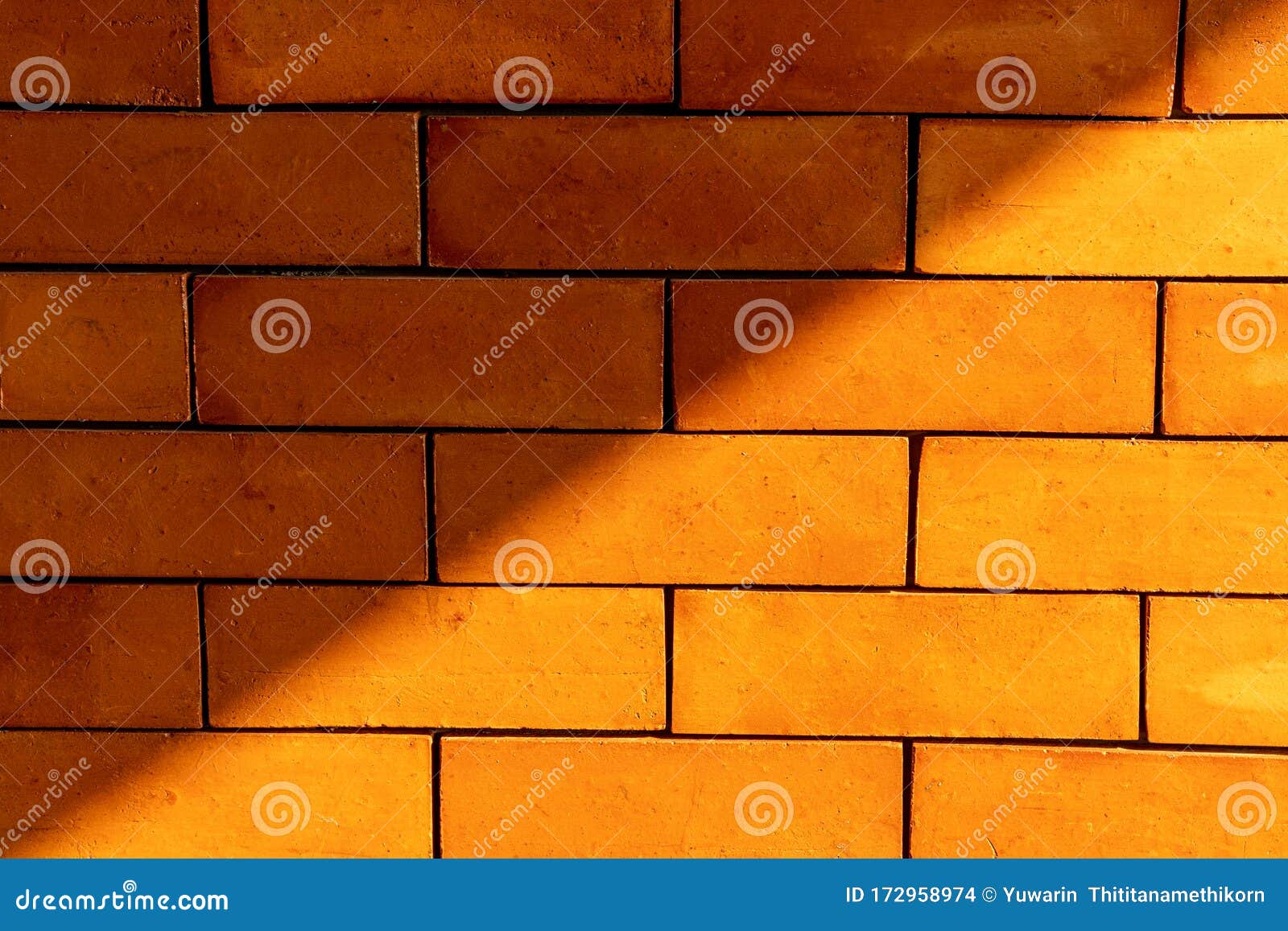 Details of a Light and Shadow on the Red Brick Wall Texture Background ...