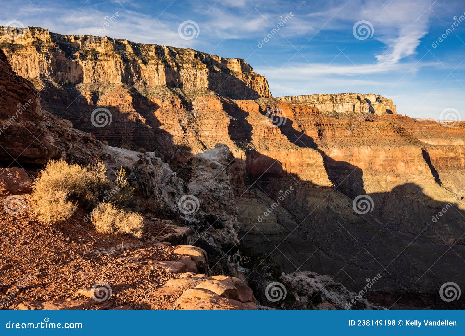 Light and Shadow Show the Definition of a Cliffside in the Grand Canyon ...