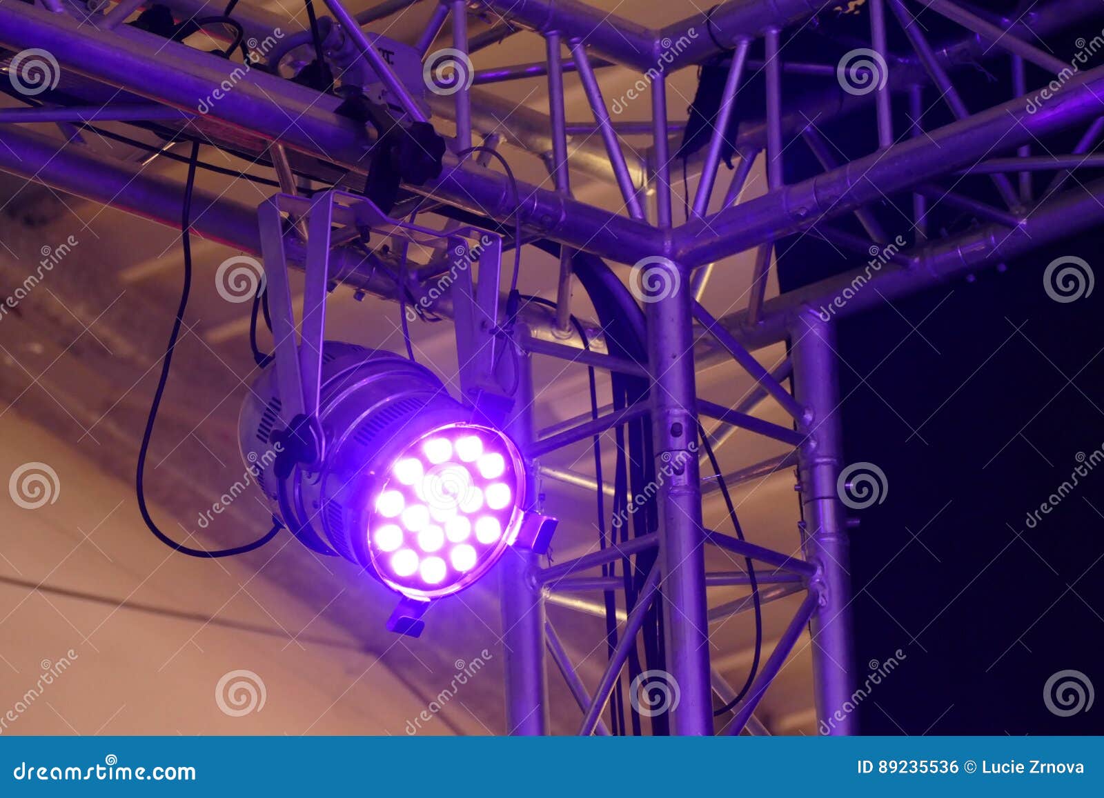 Light and a Shadow of Stage Reflector Stock Photo - Image of blue ...