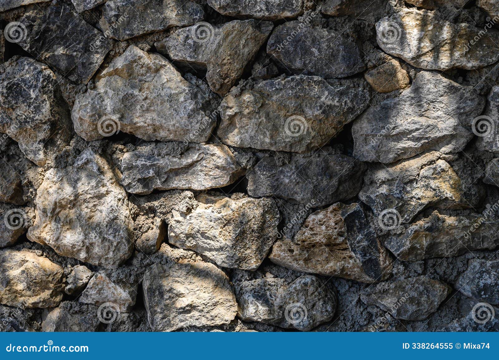 Sun Rays On A Wall Made Of Real Stone Closeup Background Royalty-Free ...