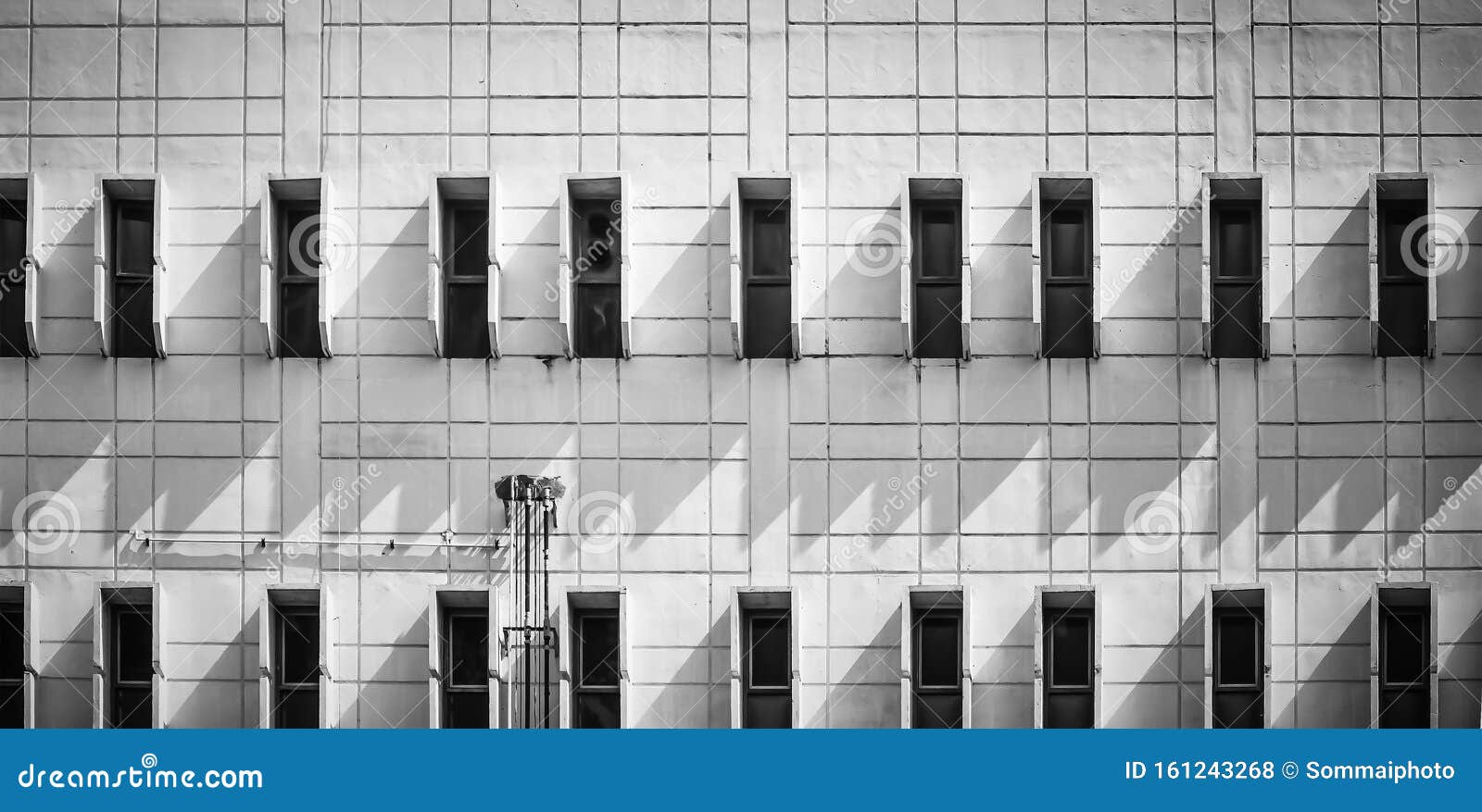 Light and Shadow of the Windows on the Building Stock Photo - Image of ...