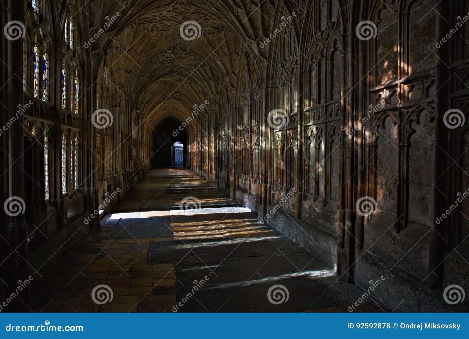 Light and Shadows in Gloucester Cathedral. Stock Photo - Image of ...