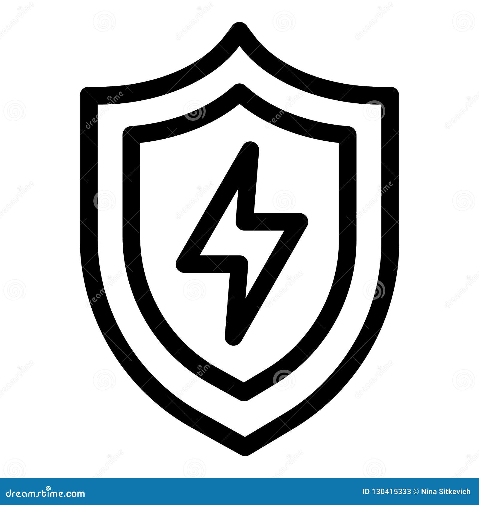 Light Shield Icon, Outline Style Stock Vector - Illustration of element ...