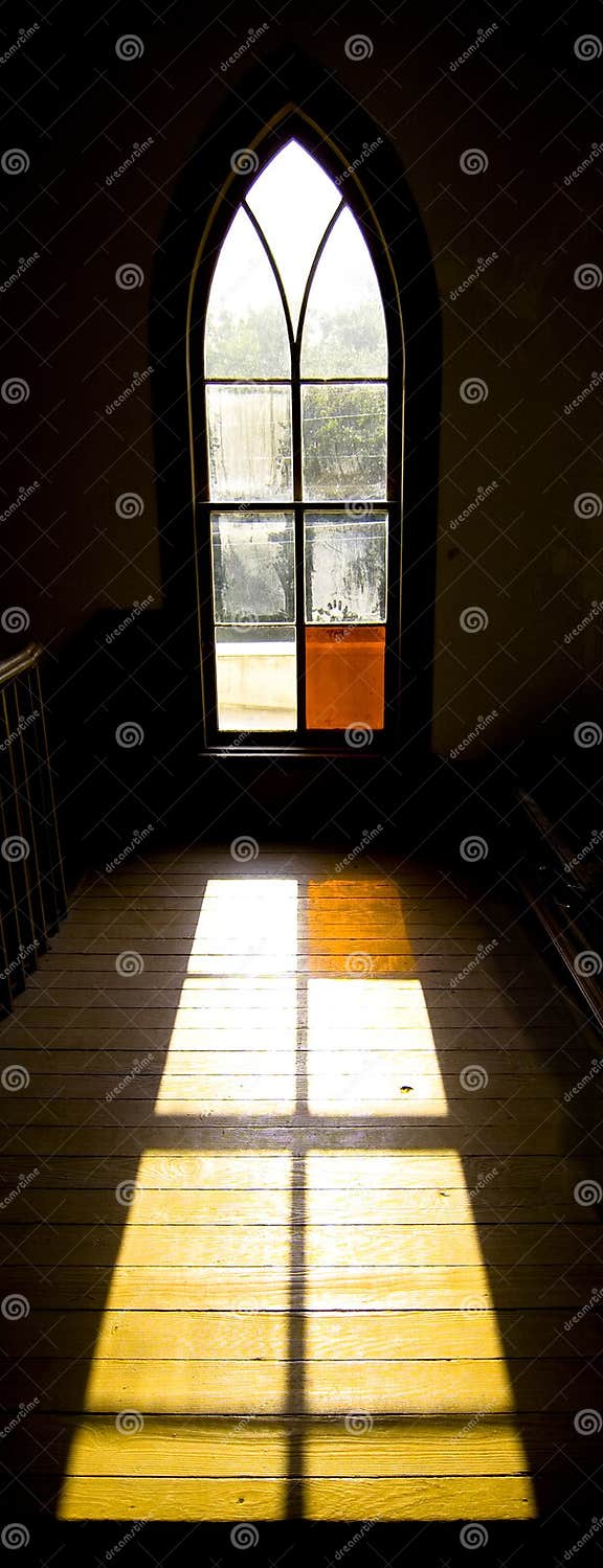 Light Shining through Church Window Stock Image - Image of shadow, wood ...