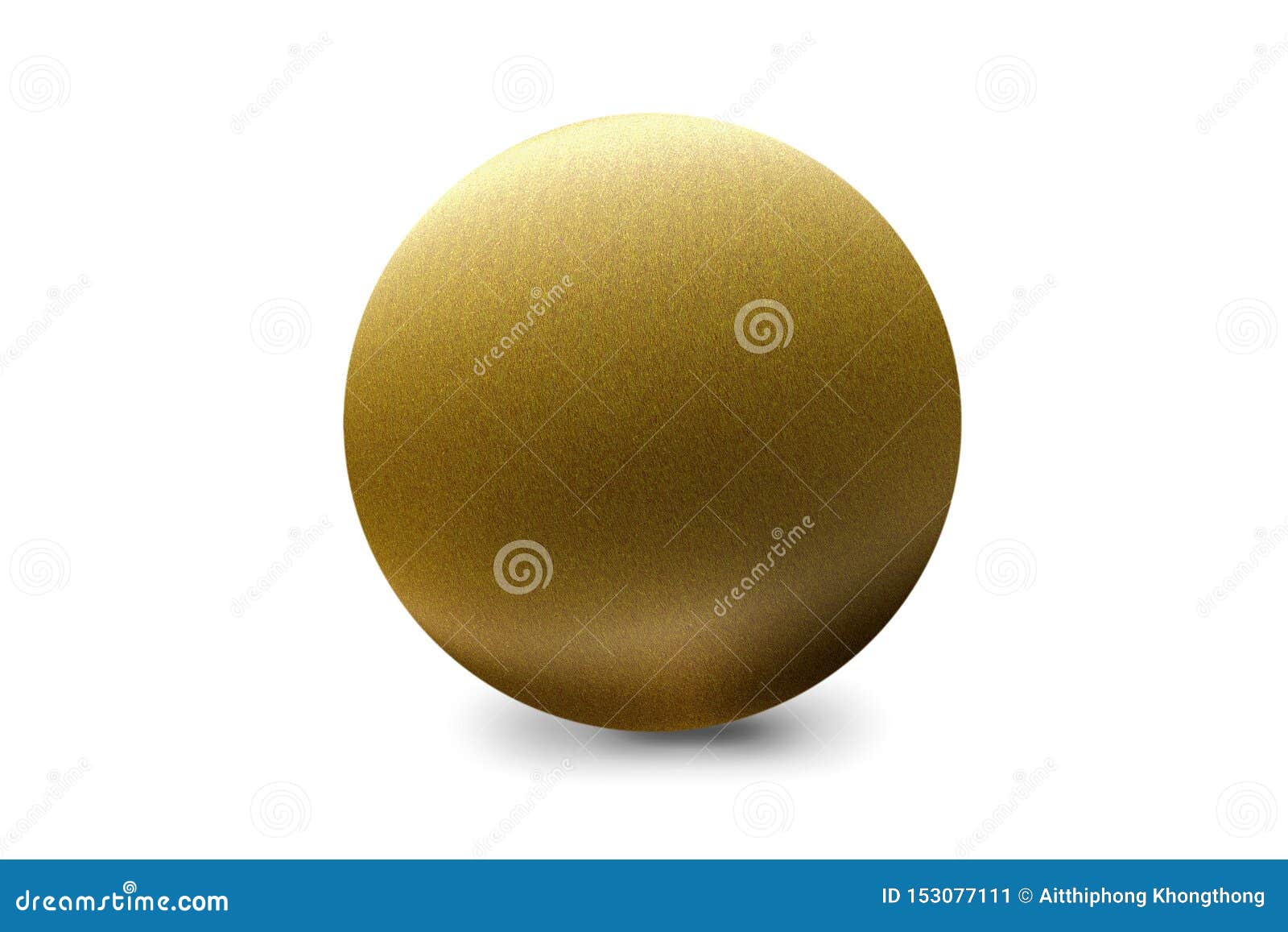 Light Shining on Gold Metal Ball Isolated on White Background Stock ...