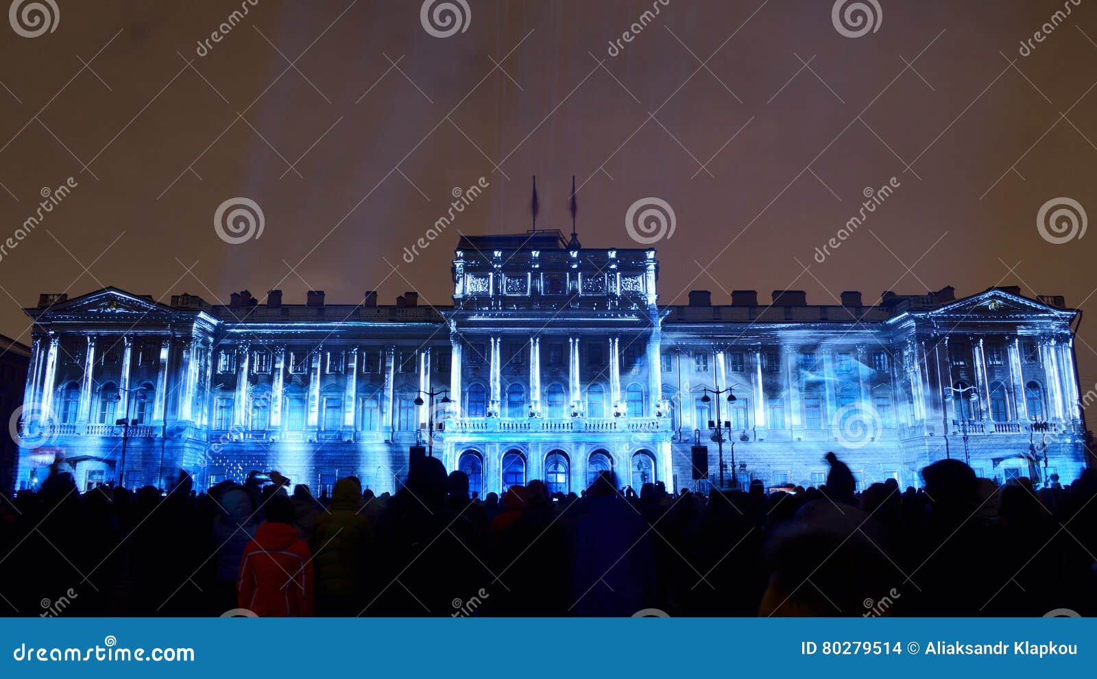 Light show in the city. stock photo. Image of technology - 80279514
