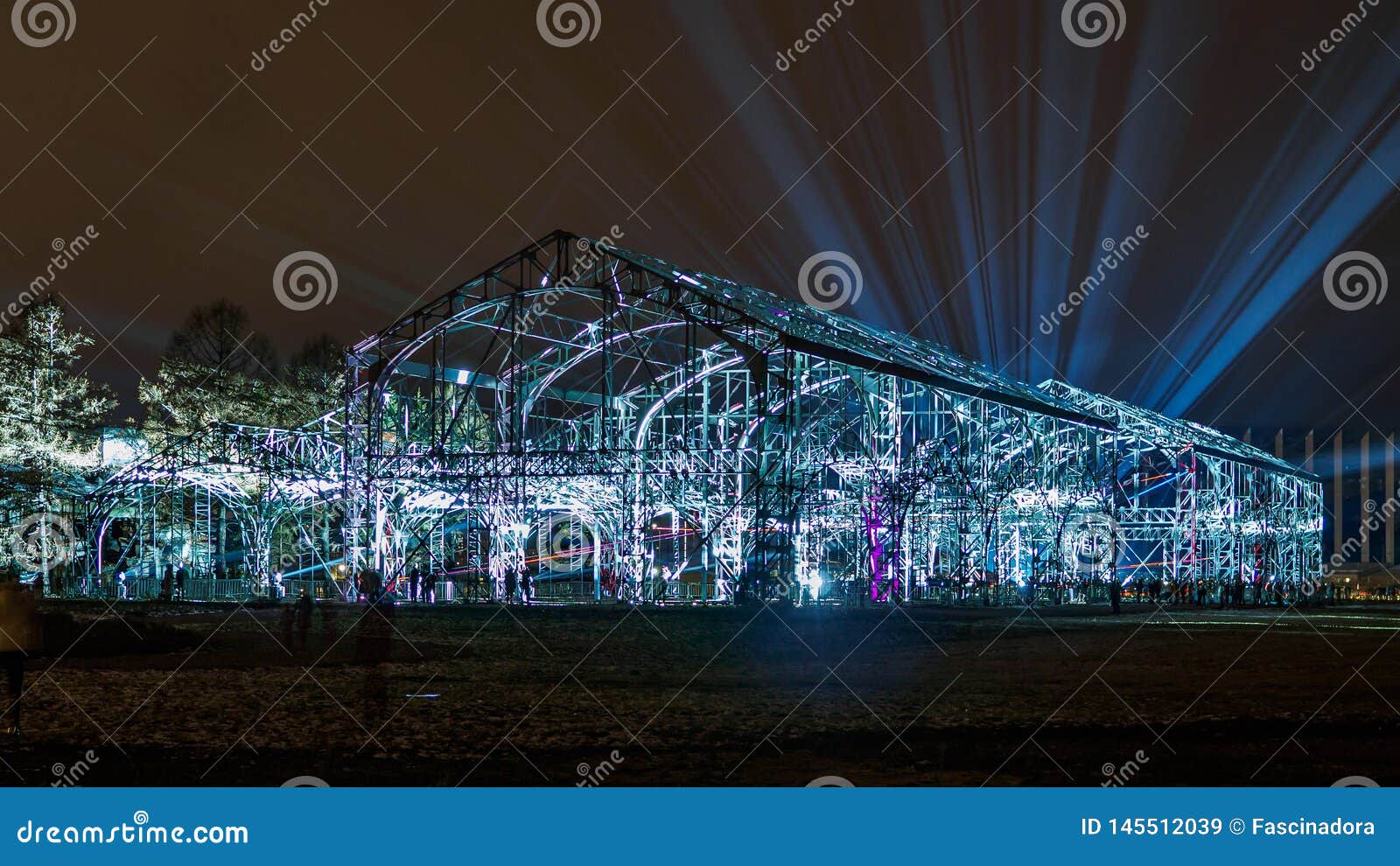 Light Show with Laser Beams and Projections Stock Image - Image of blue ...