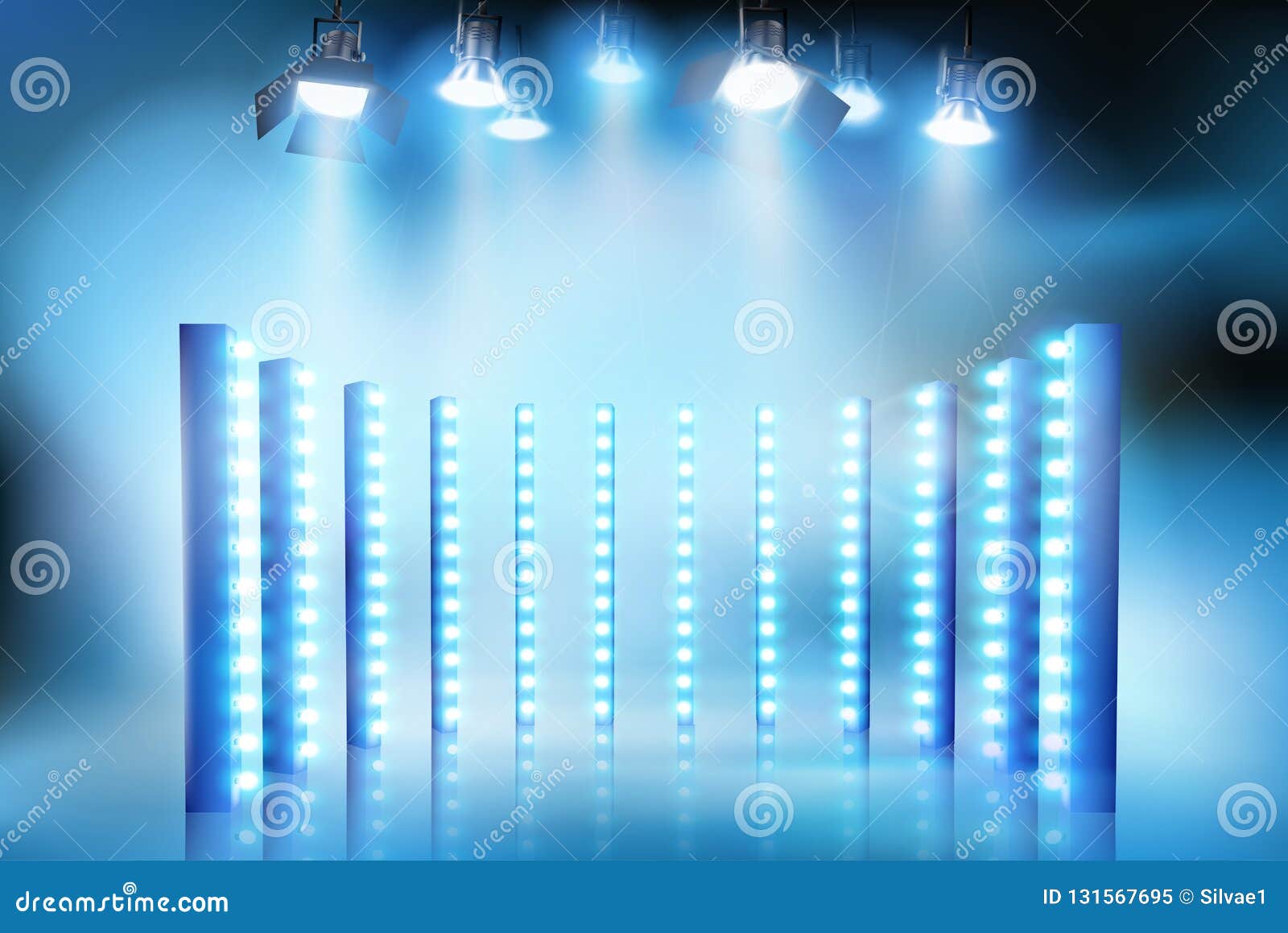 Light Show on the Stage. Vector Illustration. Stock Vector ...