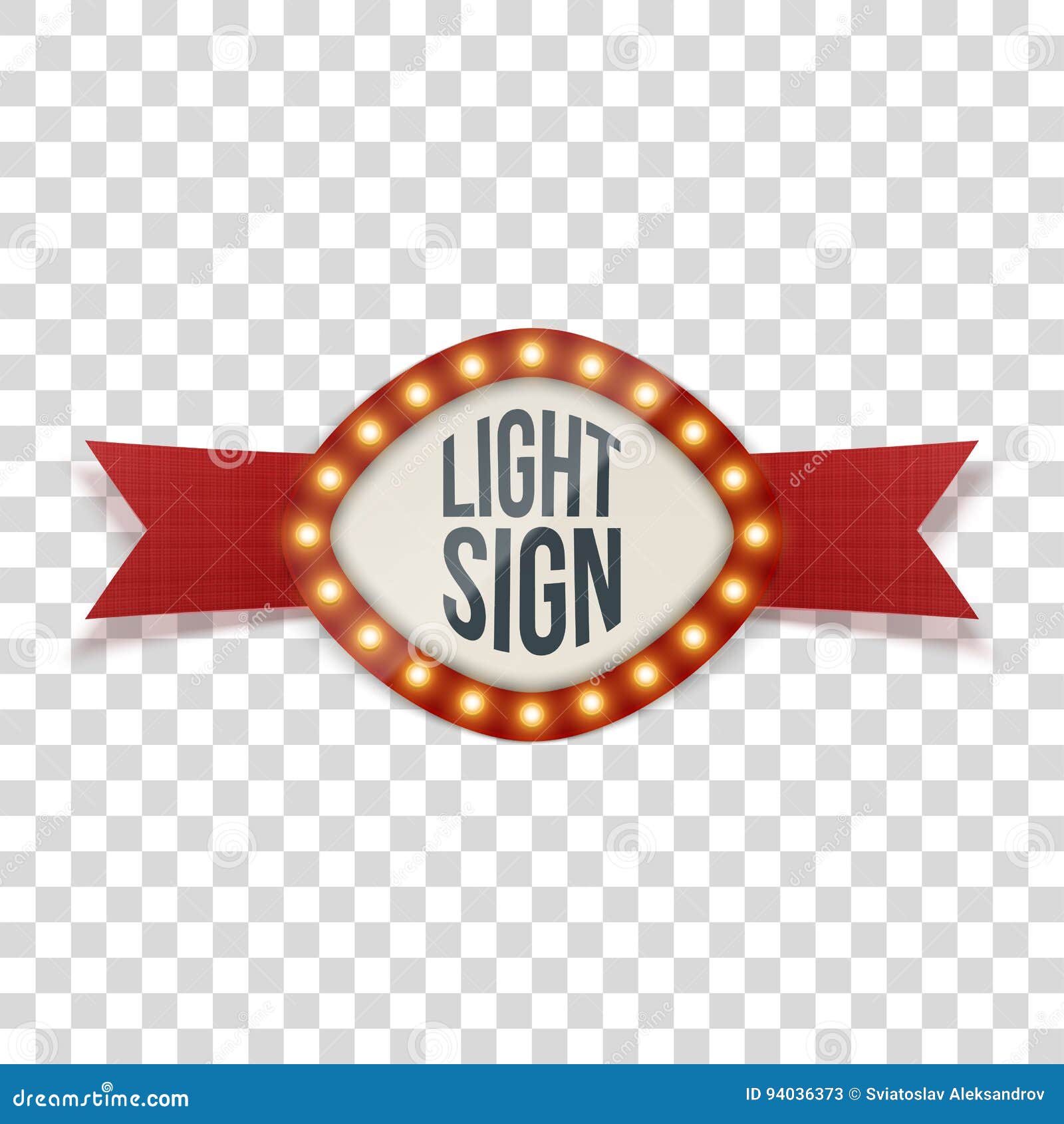 Light Sign with Lamps in Realistic Style Stock Vector - Illustration of ...