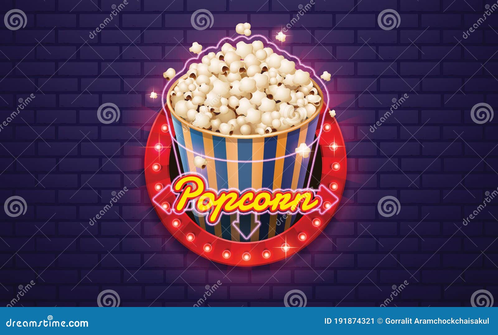 With Sign Popcorn Vending Machine Cartoon Isolated Mascot Vector ...