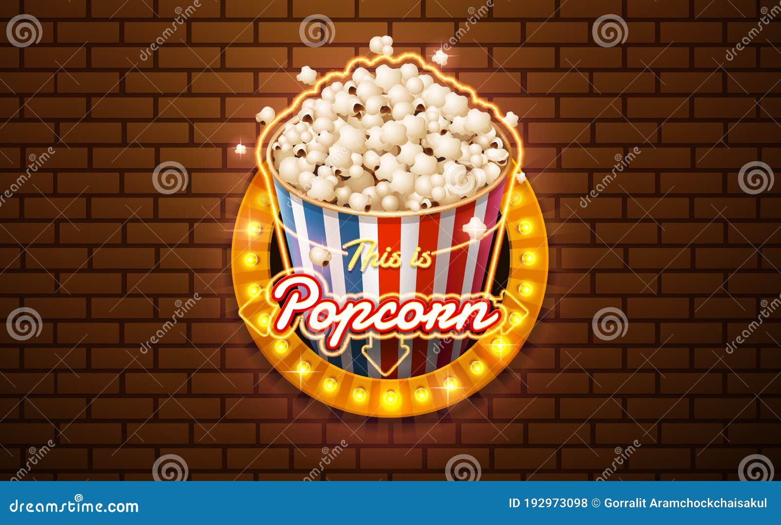 With Sign Popcorn Vending Machine Cartoon Isolated Mascot Vector ...