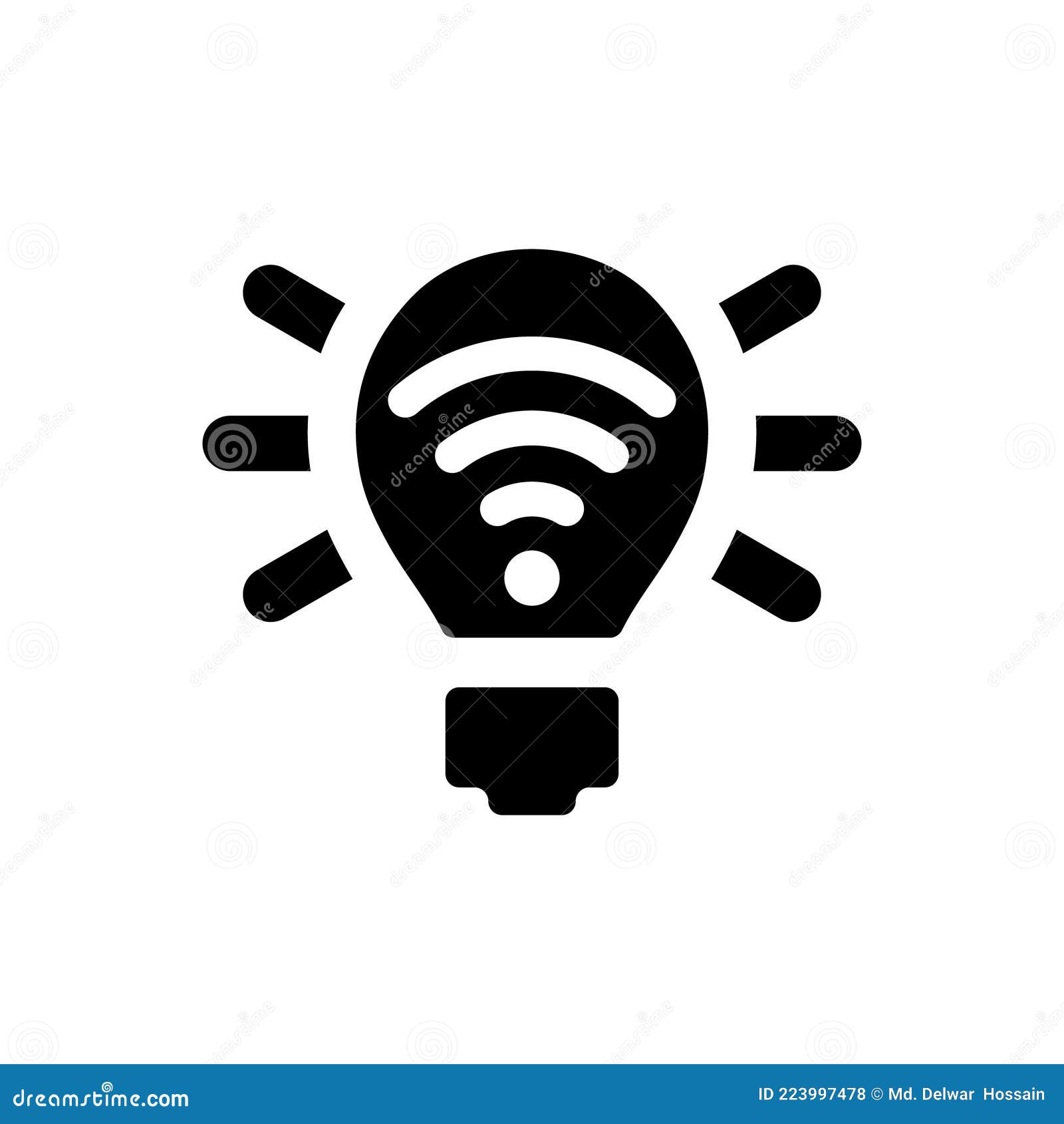 Light signal icon stock vector. Illustration of bulb - 223997478