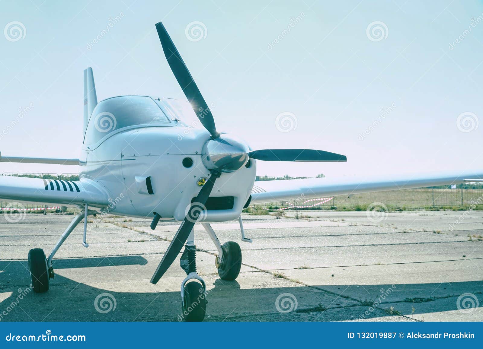 Light Single-engine Aircraft at the Airport Stock Image - Image of ...