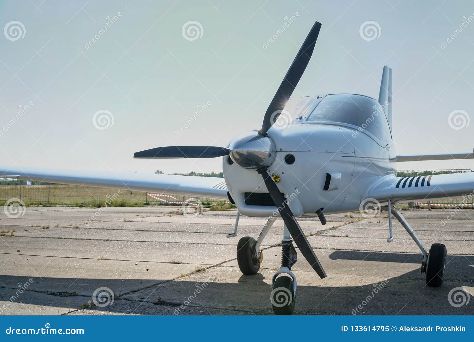 Light Single-engine Aircraft at the Airport Stock Image - Image of ...