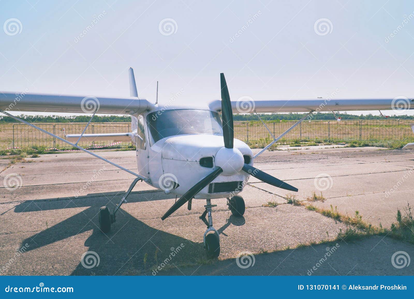 Light Single-engine Aircraft at the Airport Stock Image - Image of ...
