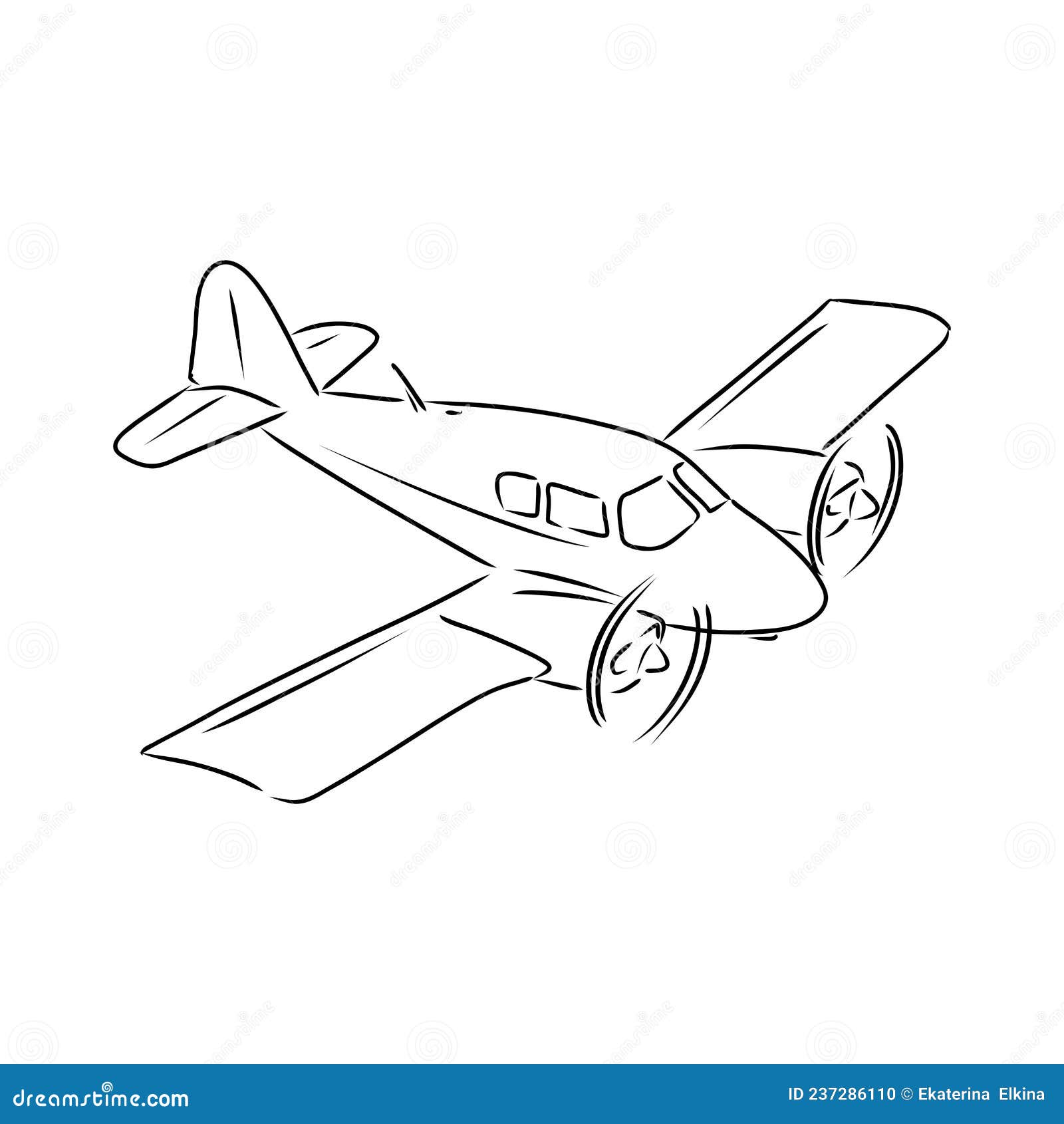 Light Single-engine Aircraft with Pilot Flies Against the Background of ...