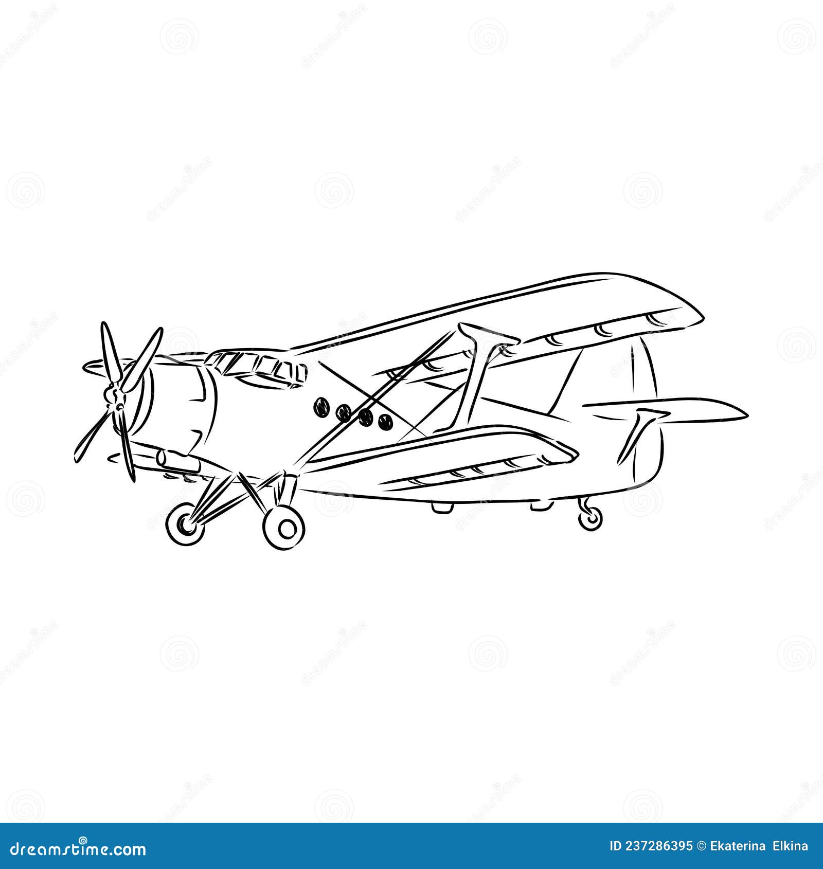 Light Single-engine Aircraft with Pilot Flies Against the Background of ...