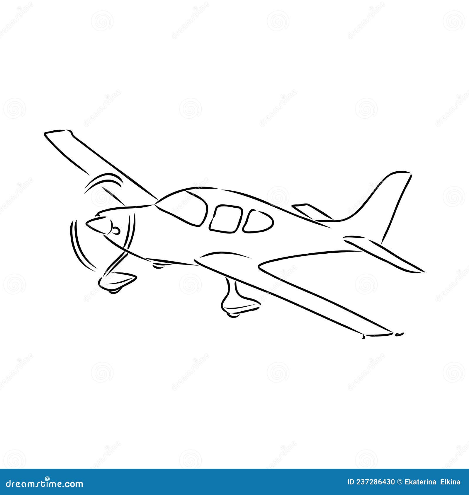 Light Single-engine Aircraft with Pilot Flies Against the Background of ...