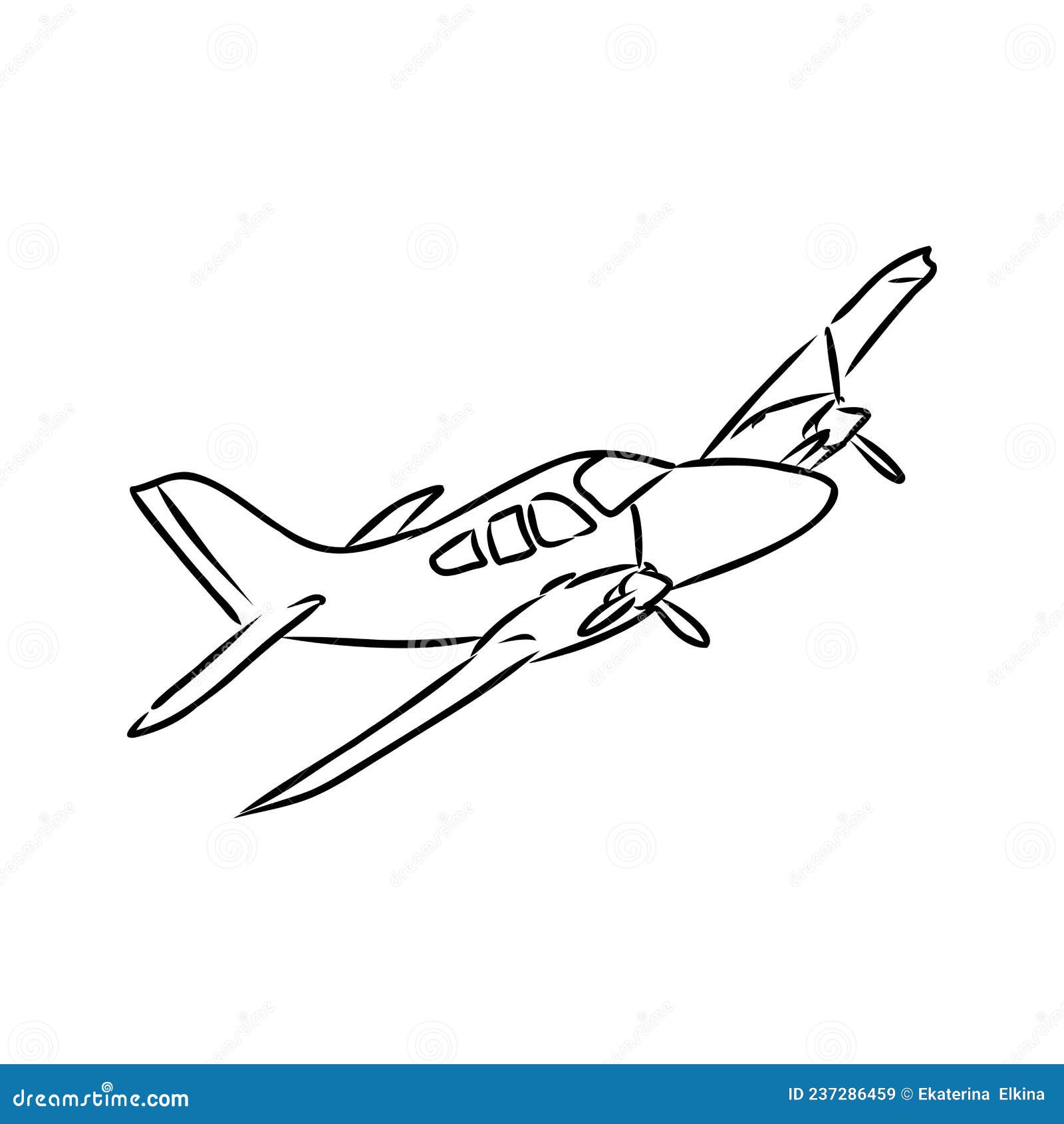 Light Single-engine Aircraft with Pilot Flies Against the Background of ...