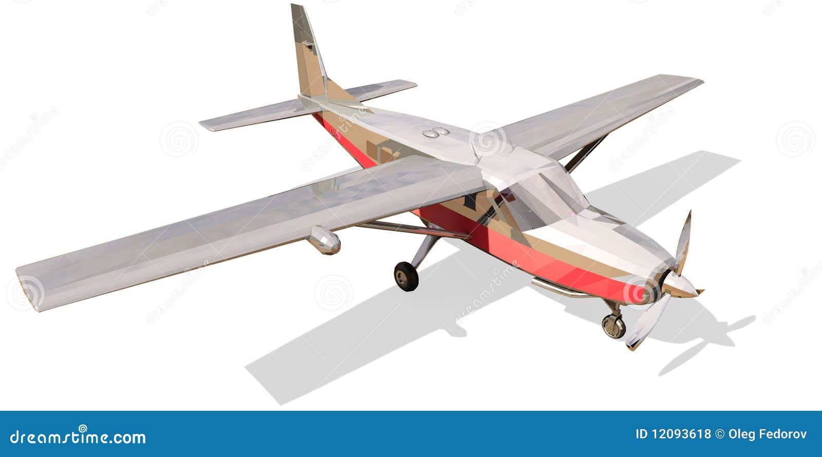 Light Single-engine Plane. Isolated on a White. Stock Illustration ...